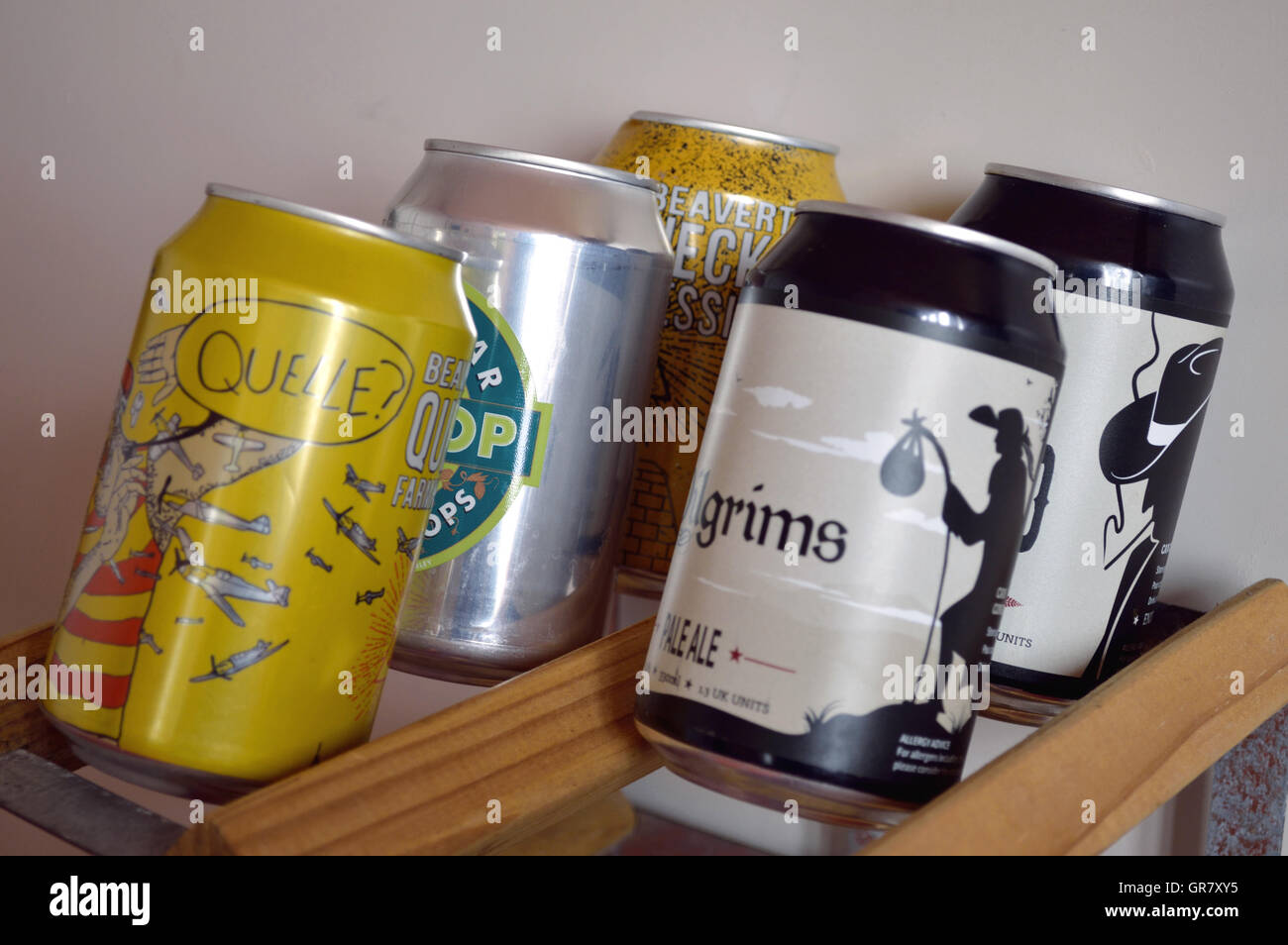 Five cans of craft beer (ale Stock Photo - Alamy