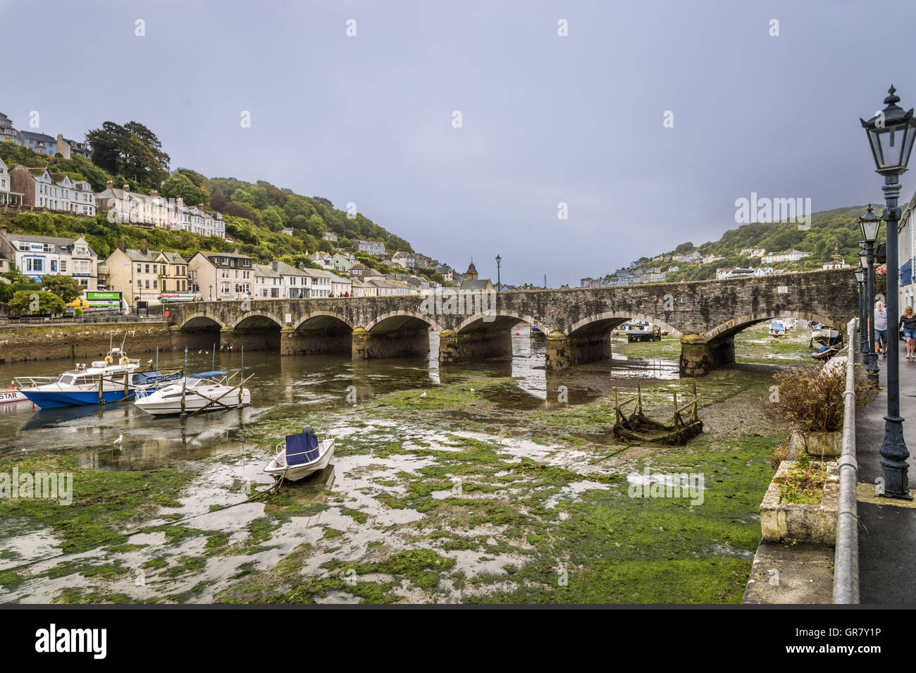 Historic Stone Bridge Over The River Looe Stock Photo - Alamy