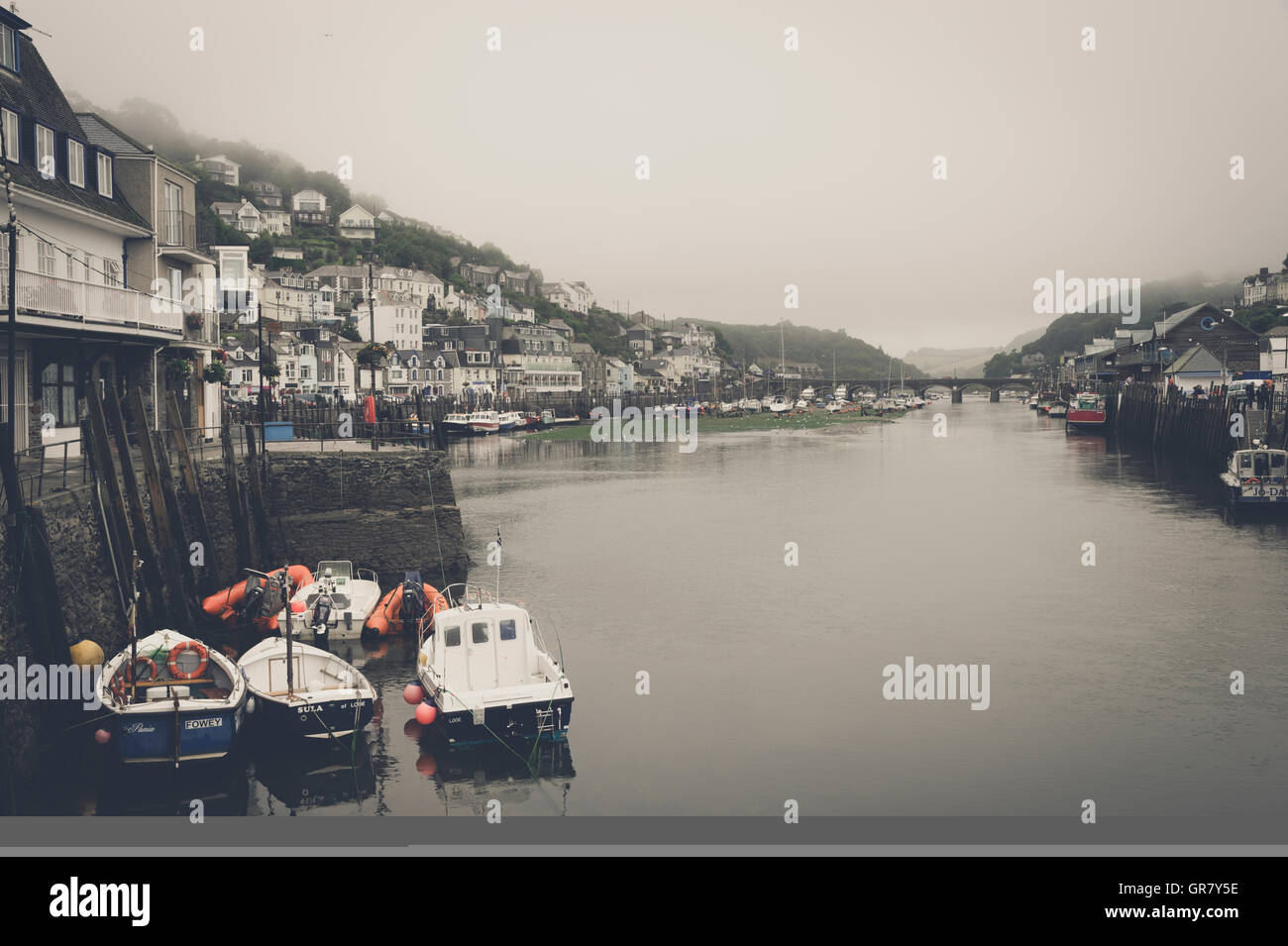 The Fishing Village Of Looe On The Banks Of The River Looe Stock Photo ...