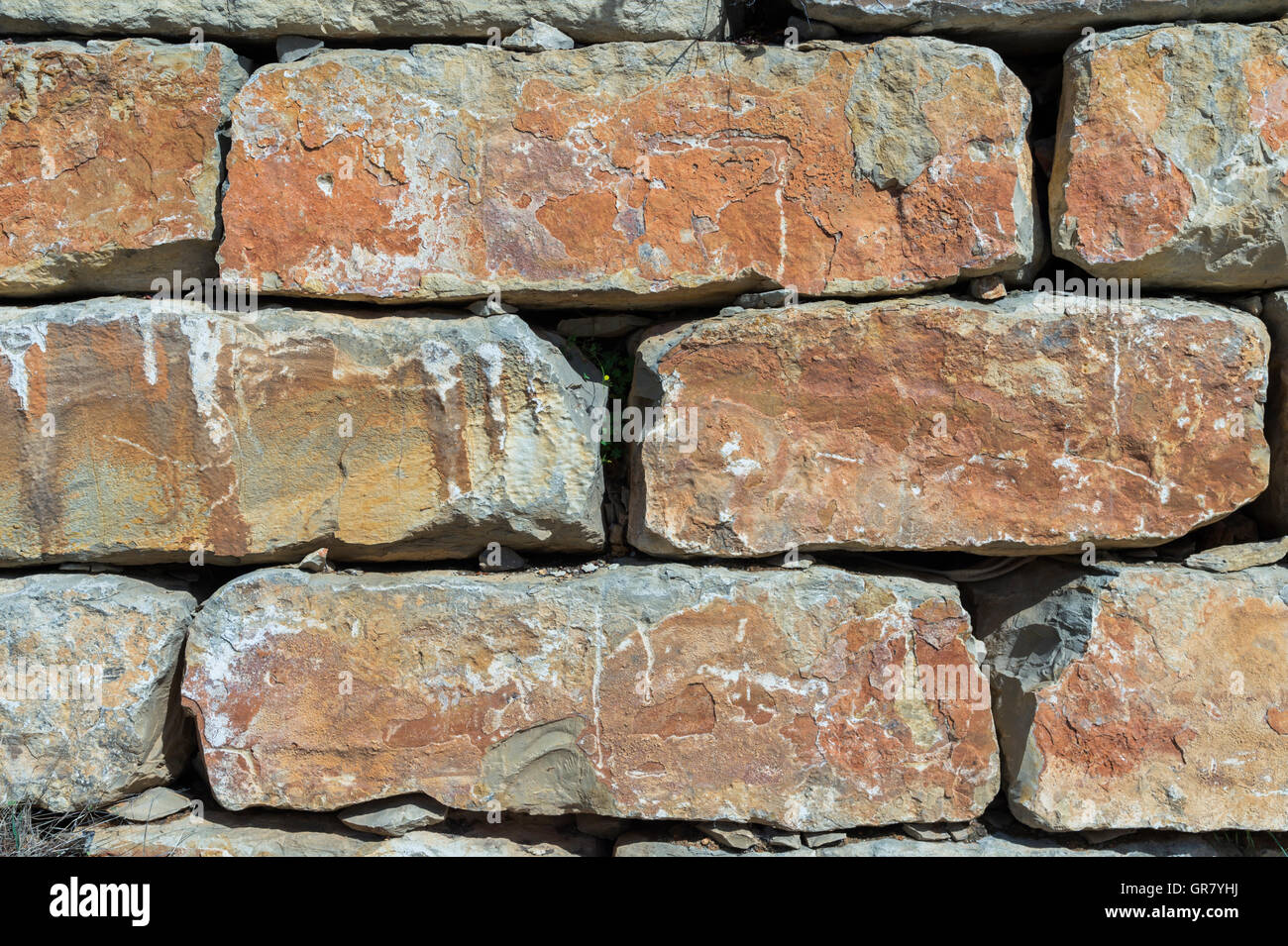 Close Up Of A Wall Made Of Bricks With Wide Joints Stock Photo - Alamy