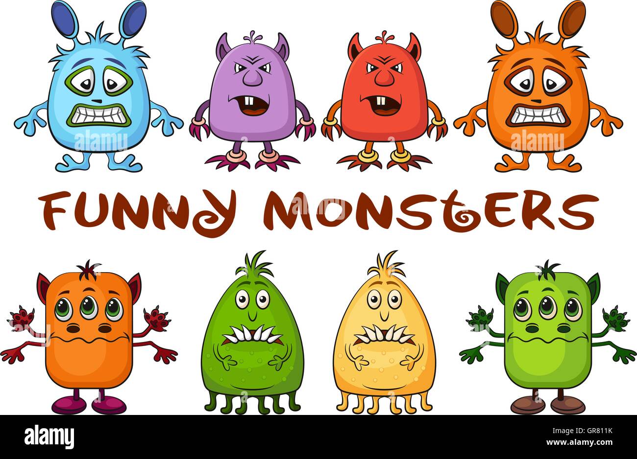 Cartoon Monsters Set Stock Vector Image & Art - Alamy