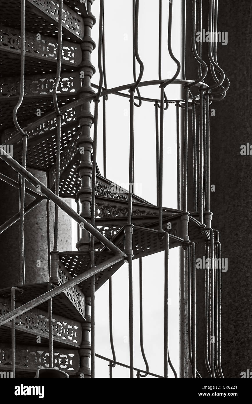 Spiral metallic stairs Stock Photo - Alamy