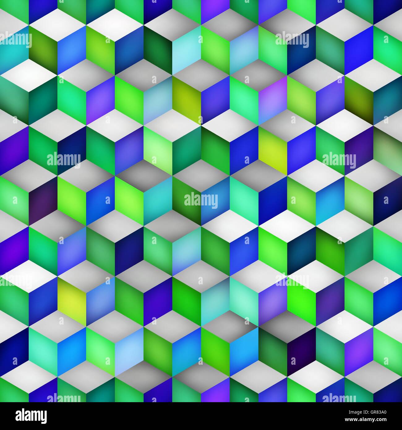 Vector Seamless Multicolor Gradient Cube Shape Rhombus Grid Geometric Pattern Stock Vector Image