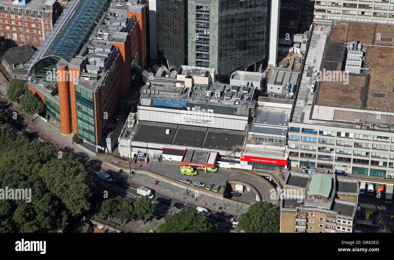 aerial view of St Thomas' Hospital in Lambeth, London SE1, UK Stock ...