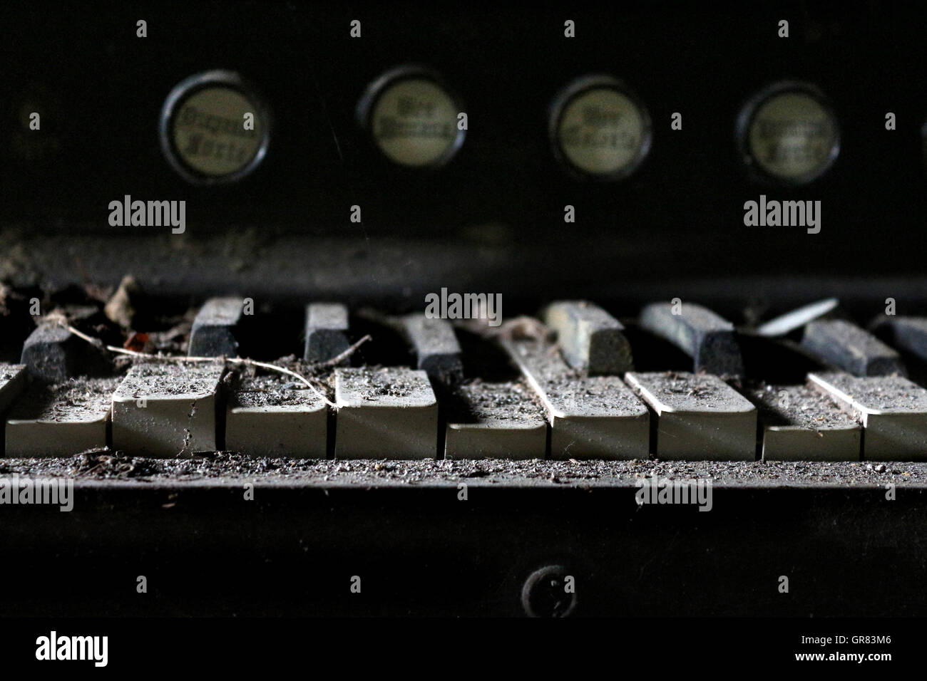Old Abandoned Chapel Organ sits broken and forgotten under a layer of ...