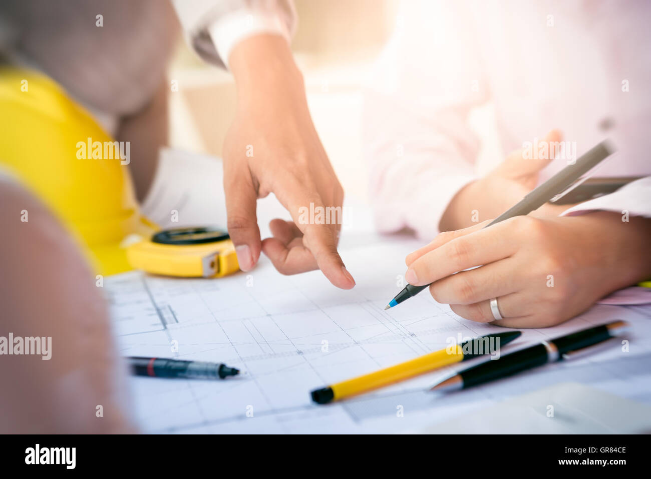 Meeting of the engineers design team working and discussion on ...