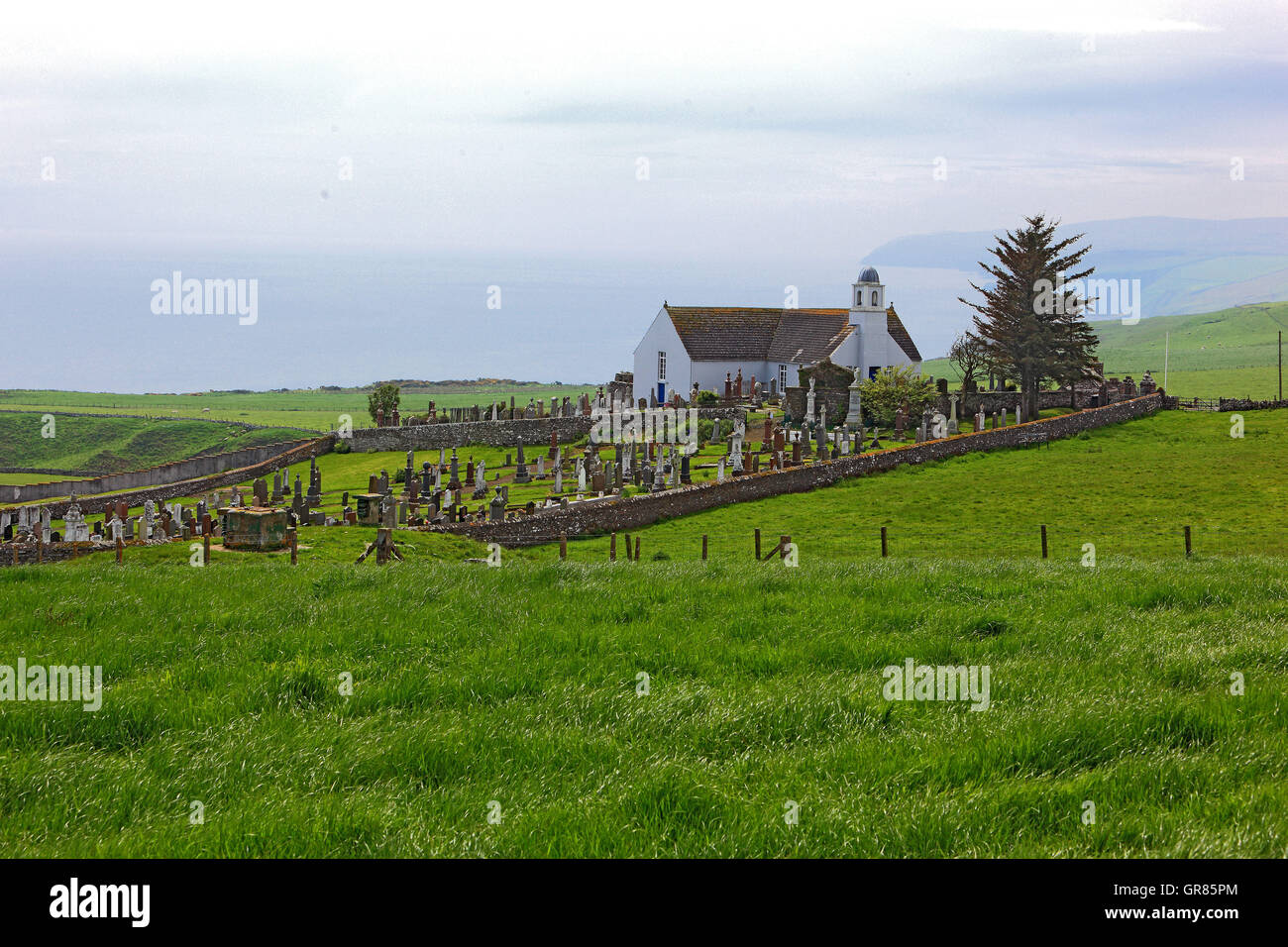 Scotland, highlands, cemetery and Glan Gun museum at Latheron Stock ...
