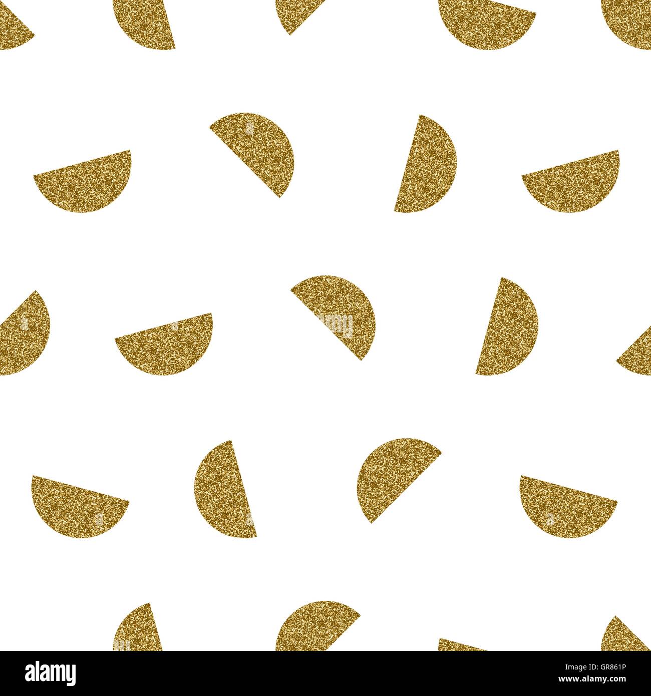 Abstract seamless repeating pattern with semicircle shapes in gold ...