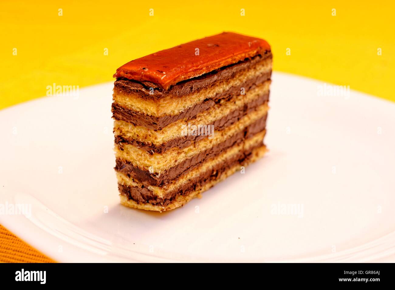 Dobos Cake Is A Traditional Hungarian Cake Stock Photo - Alamy