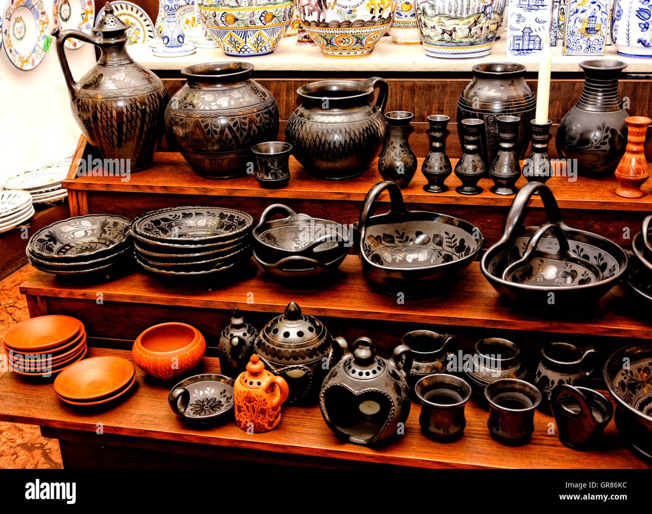 Black Ceramic Clay Goods Stock Photo - Alamy