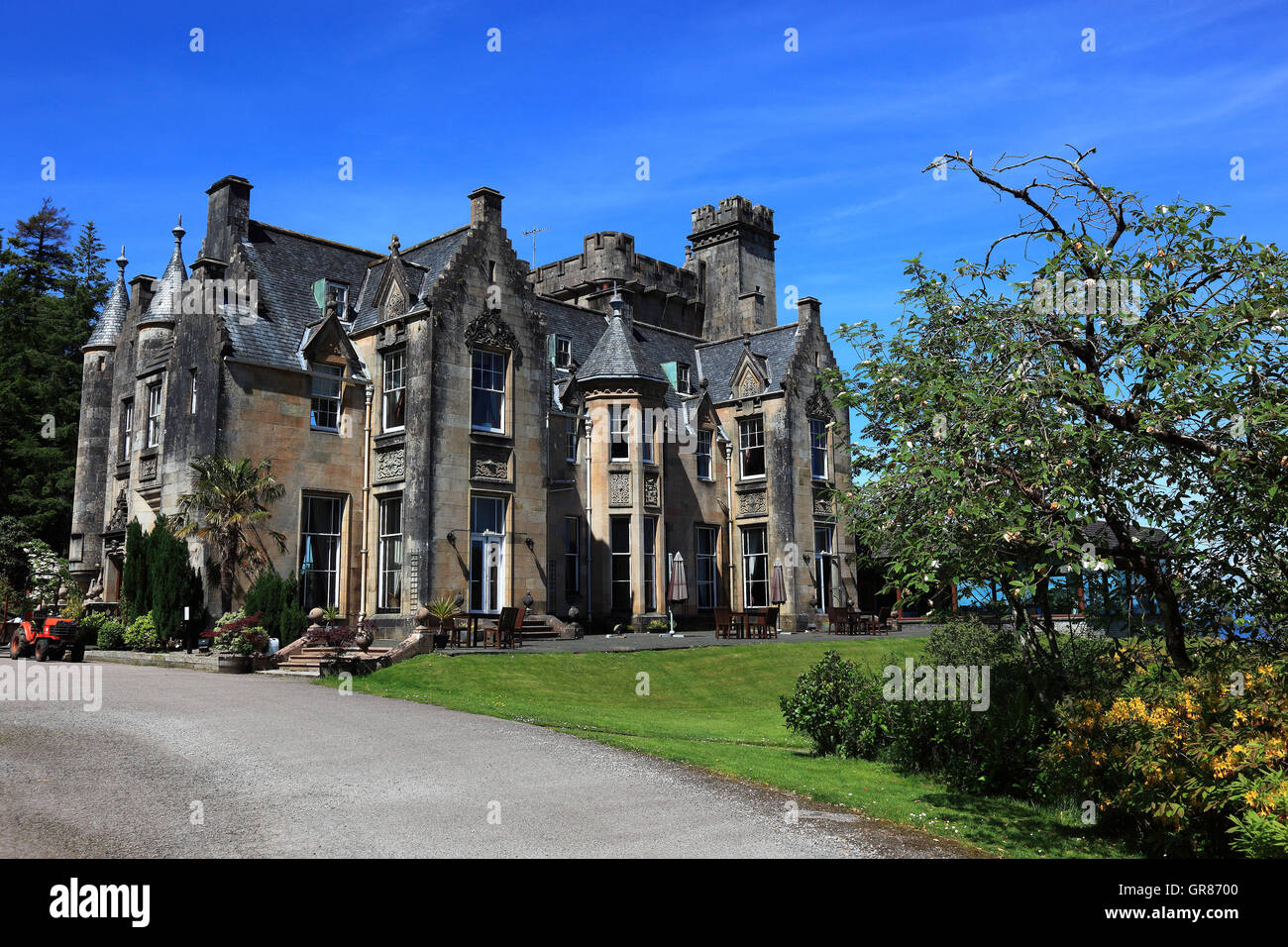 Scotland, castle hotel of Stonefield, Castle hotel, the garden peat of ...