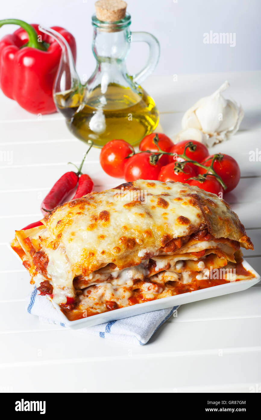 Traditional meat lasagna minced hi-res stock photography and images - Alamy