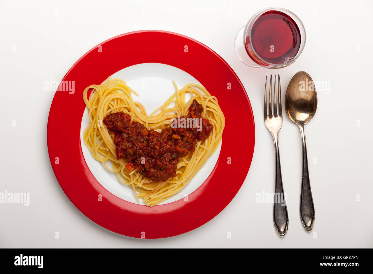Heart Shaped Spaghetti Stock Photo - Alamy