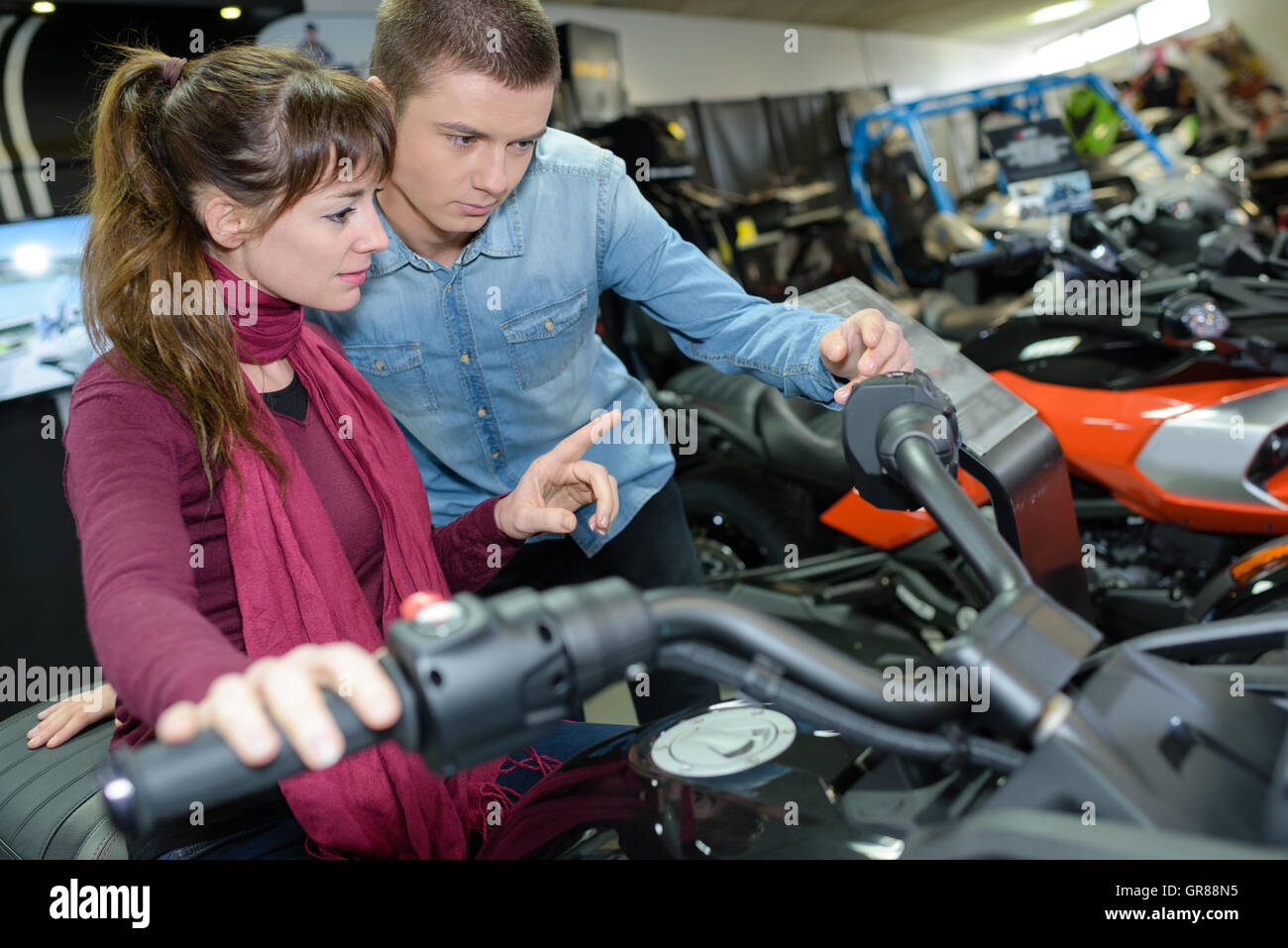 at the motorbike store Stock Photo - Alamy