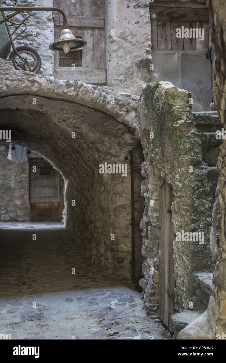 Impressions And Details From The Small Ligurian Village Of Torri Stock ...