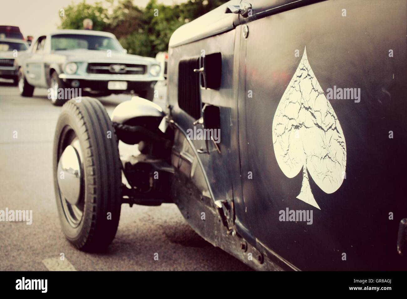 Spades Card Symbol On Car Door Stock Photo - Alamy