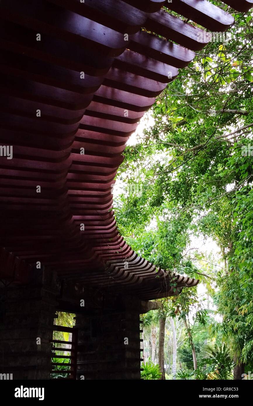 Wooden Structure By Trees Stock Photo - Alamy