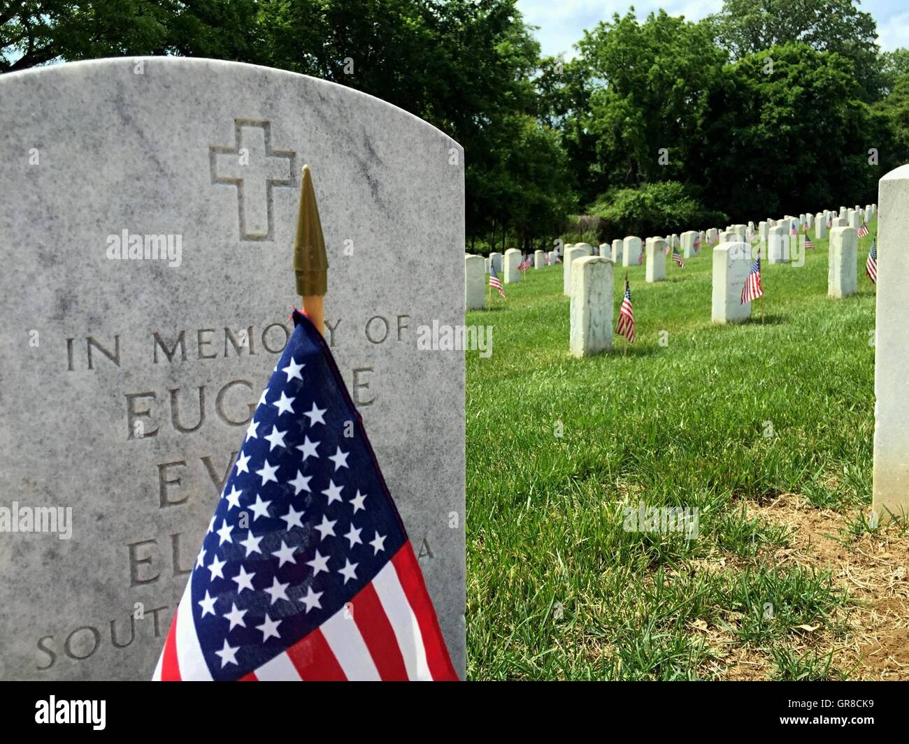Tombstone Grassy Field Cemetery Cemetery High Resolution Stock ...