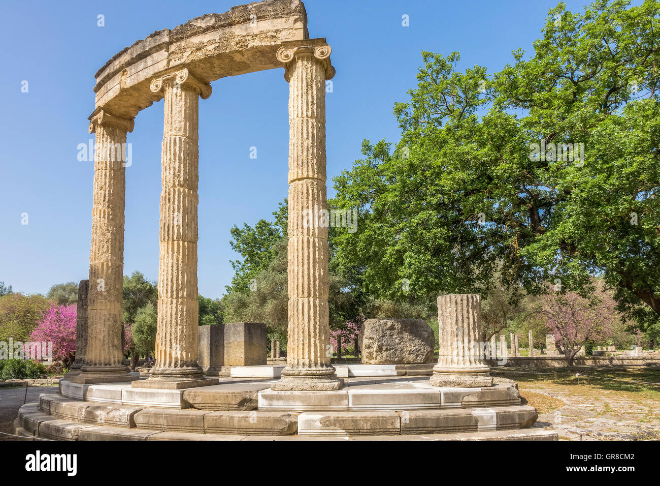 Philippeion Of Ionic Order Ancient Olympia Peloponissos Greece Stock ...