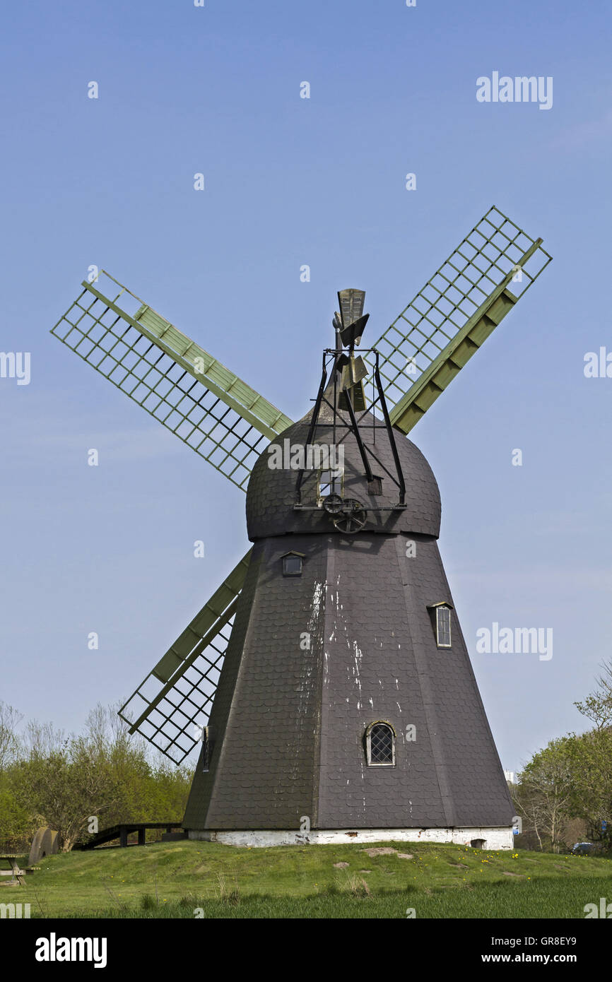 Traditional Windmill In Jutland In Northern Denmark Stock Photo - Alamy