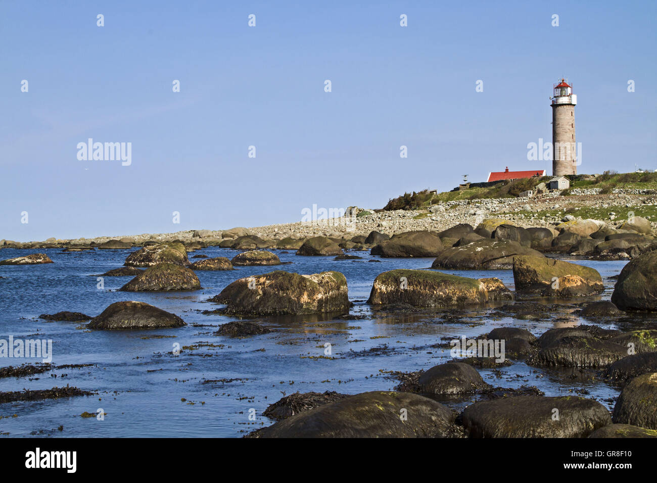 The 28 M High Lighthouse Lista Fyr Is The Symbol Of The Small Peninsula ...