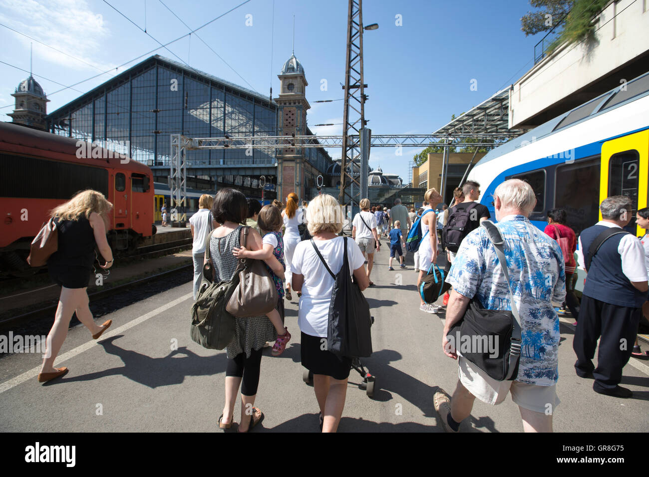 Budapest nyugati railway station alongside grand hi-res stock ...
