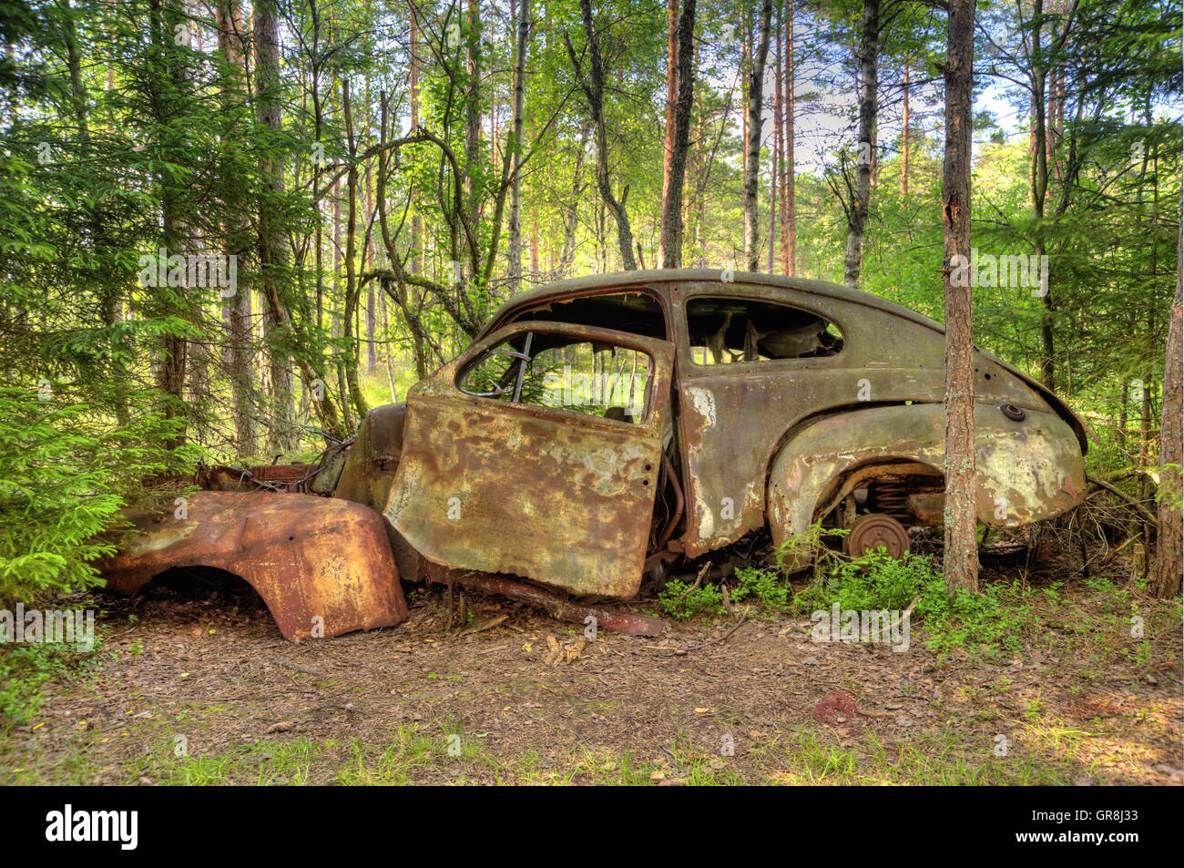 Car Dump Kirkö Mosse In Ryd, Sweden Stock Photo - Alamy