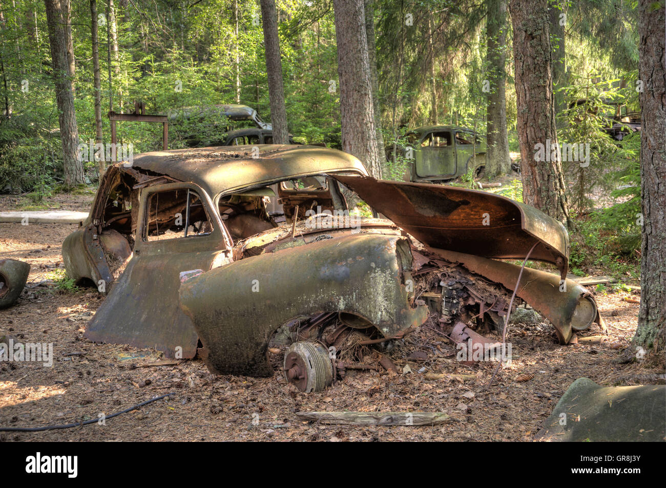 Car Dump Kirkö Mosse In Ryd, Sweden Stock Photo - Alamy
