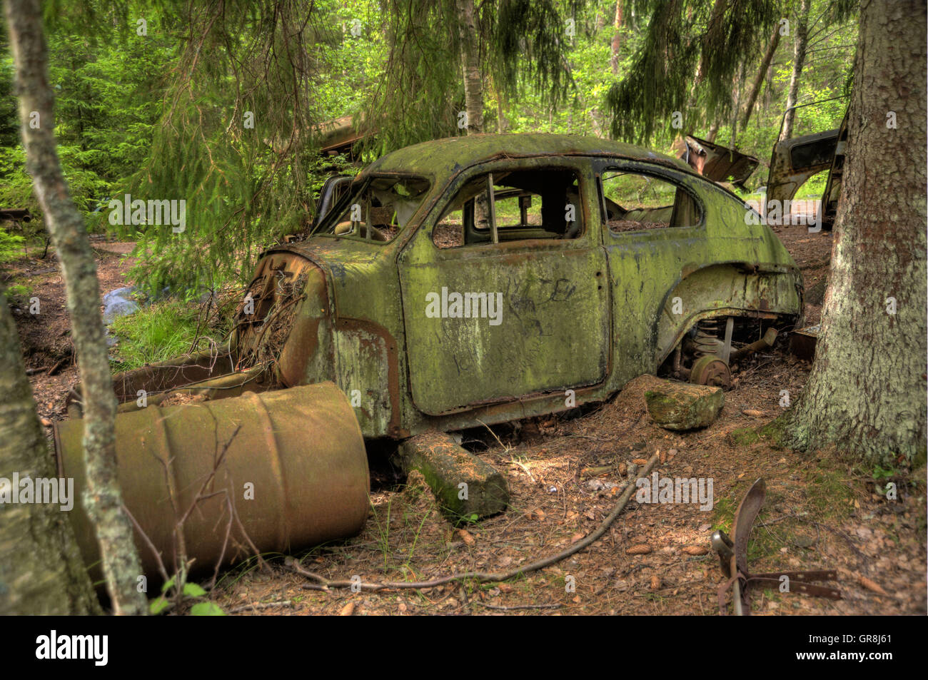 Car Dump Kirkö Mosse In Ryd, Sweden Stock Photo - Alamy
