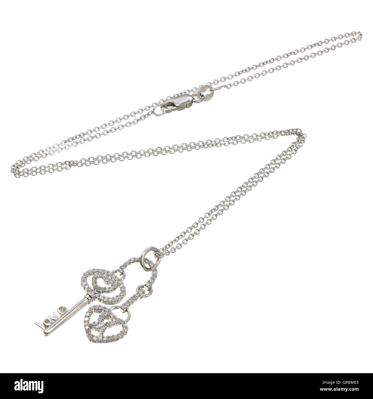 Silver key pendant necklace hi-res stock photography and images - Alamy