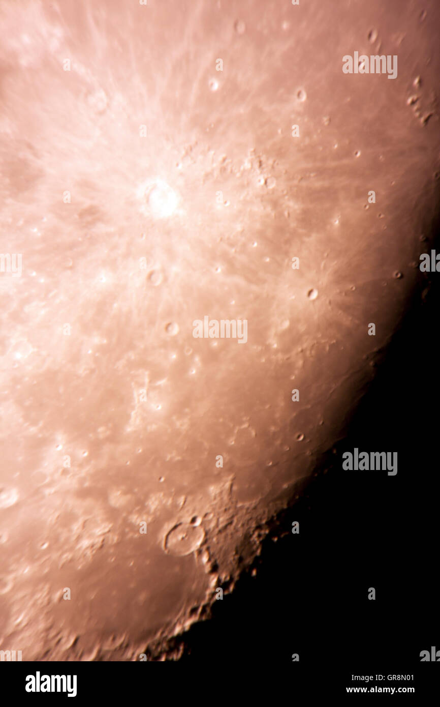 Telescope View Of The Moon Stock Photo - Alamy