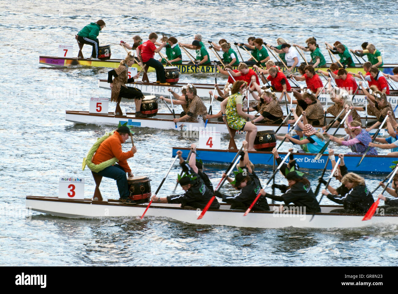 Dragon Boat Race In Kiel, Germany Stock Photo - Alamy