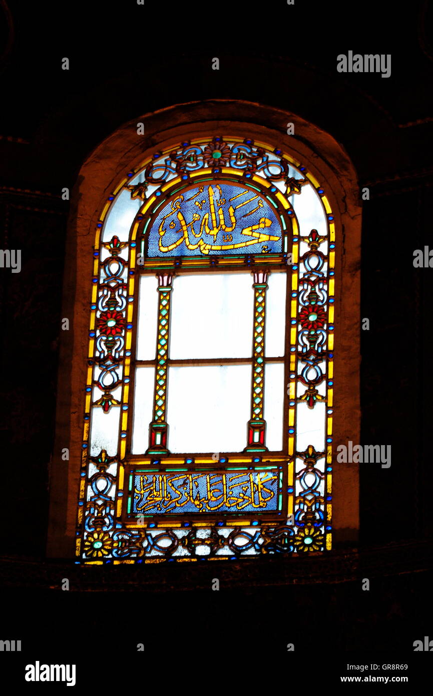 Istanbul Hagia Sophia-Stained Glass Window Stock Photo - Alamy