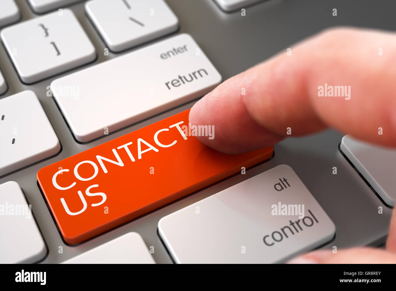 Contact Us - Keyboard Key Concept. 3D Rendering Stock Photo - Alamy