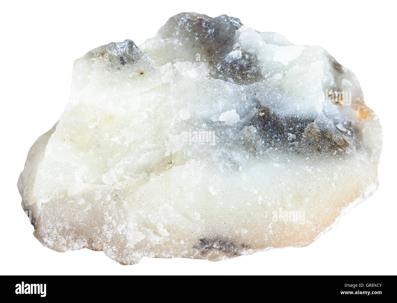macro shooting of mineral resources - Talc stone isolated on white ...