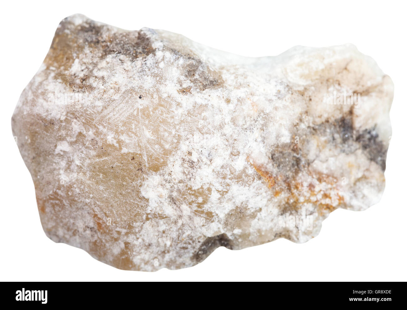 macro shooting of mineral resources - Talc pebble isolated on white ...