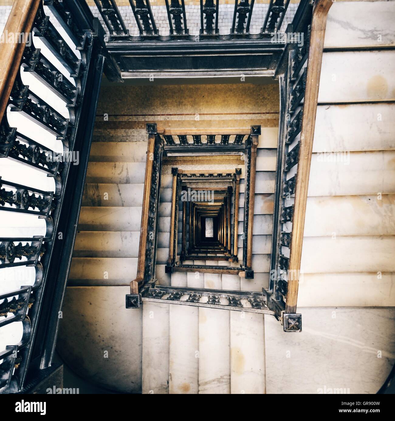 Above View Of Spiral Staircase Stock Photo - Alamy