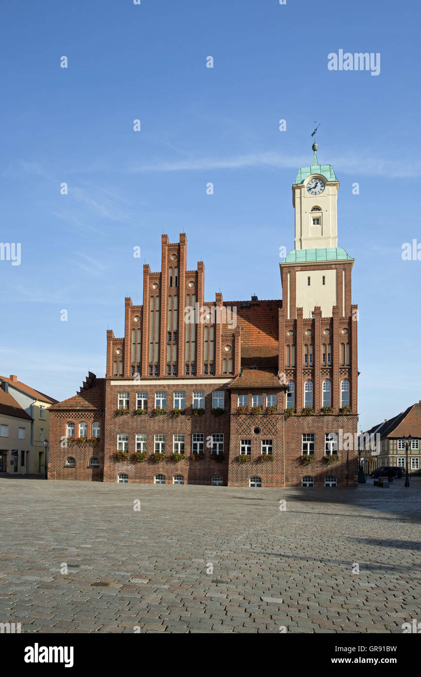 City Hall On The Market Square In Wittstock Dosse, Mecklenburg, Germany ...