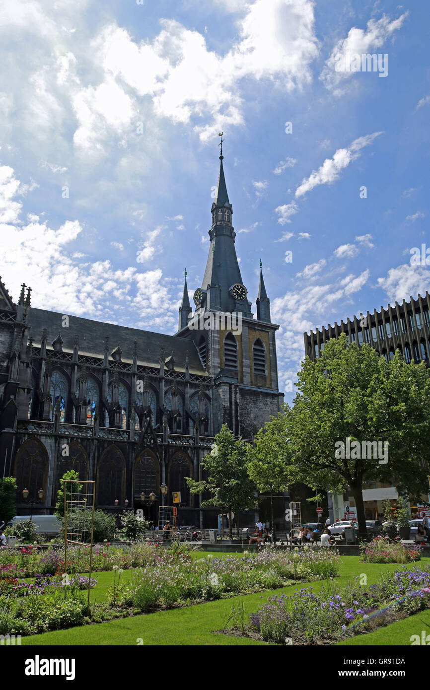View Of The St. Paul Cathedral In Liege, Belgium, Europe Stock Photo ...