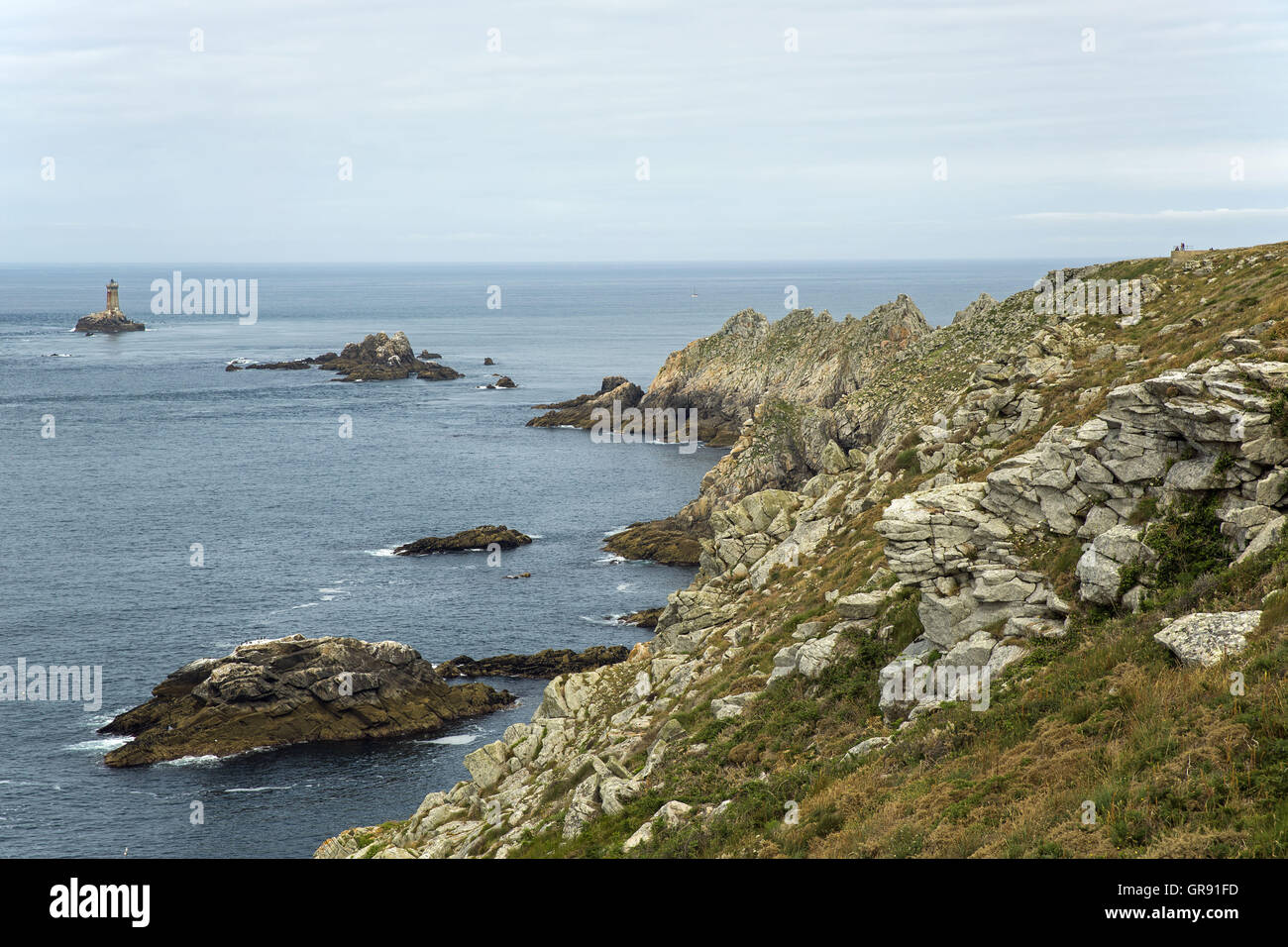 The Cliffs Of Pointe Du Raz, Finistere, Brittany, France Stock Photo ...