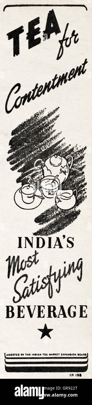 Advertisement advertising tea by The Indian Tea Market Expansion Board ...