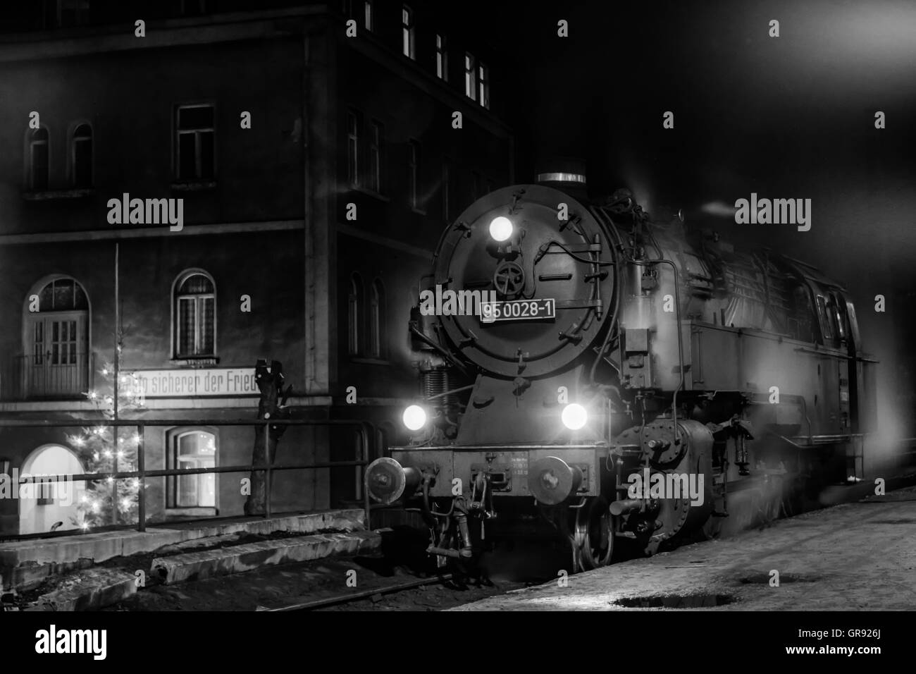 Steam Locomotive 95 0028 At Night At The Station In December 1979 ...