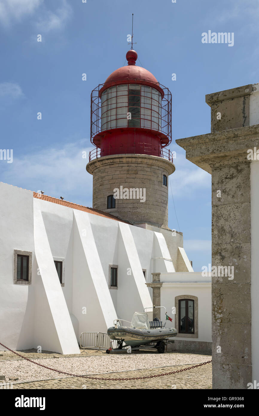 Lighthouse At Cabo De Sao Vicente, Algarve, Portugal, Europe Stock ...