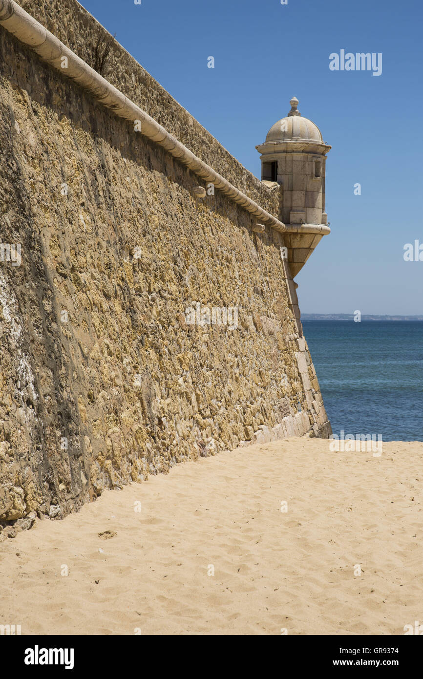 Wall With Watchtowers Before Fortification In Lagos, Algarve, Portugal ...