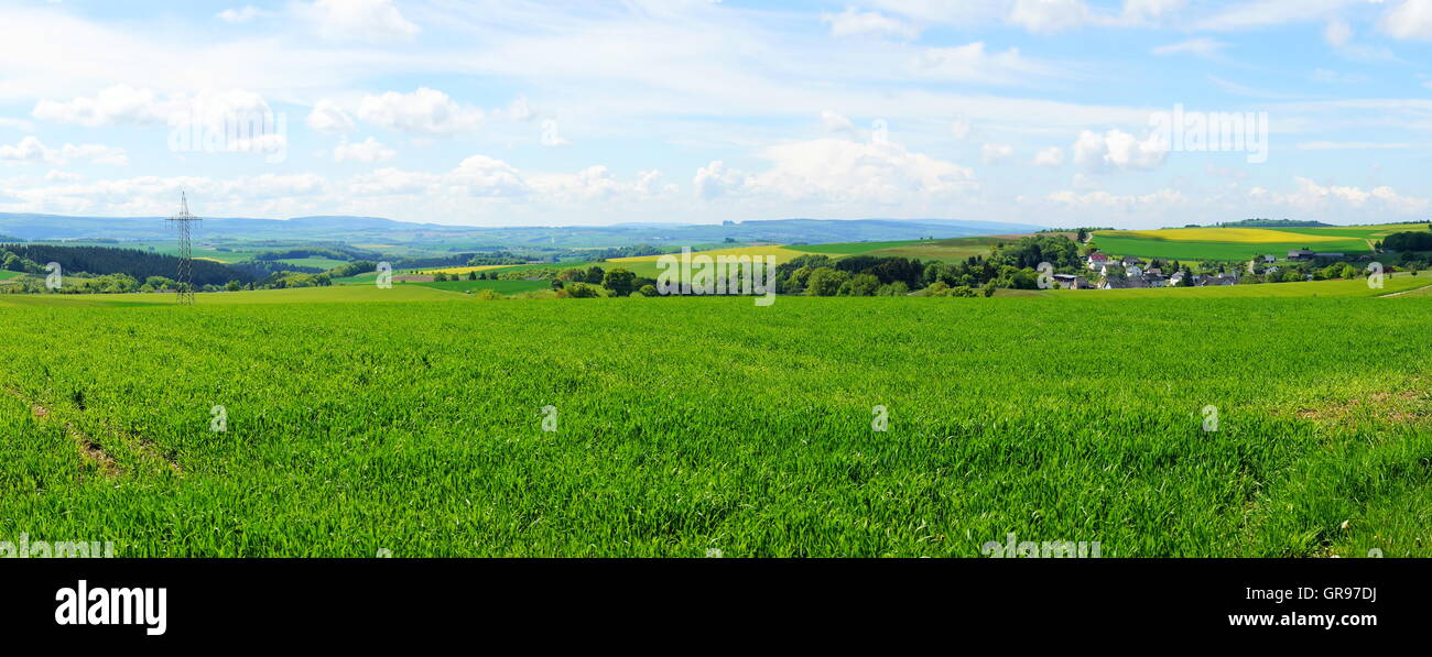 Panorama Hunsrück With Elzerath On The Right Stock Photo - Alamy