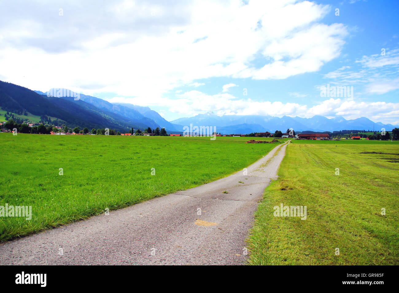 Landscape With Lane Near Buching In The East Allgaeu Stock Photo - Alamy