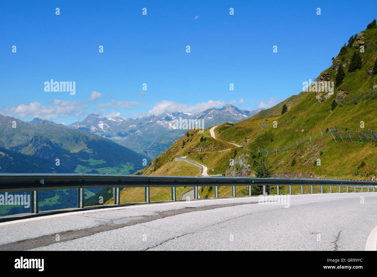 Jaufenpass Street Down Into The Passeier Valley Stock Photo - Alamy