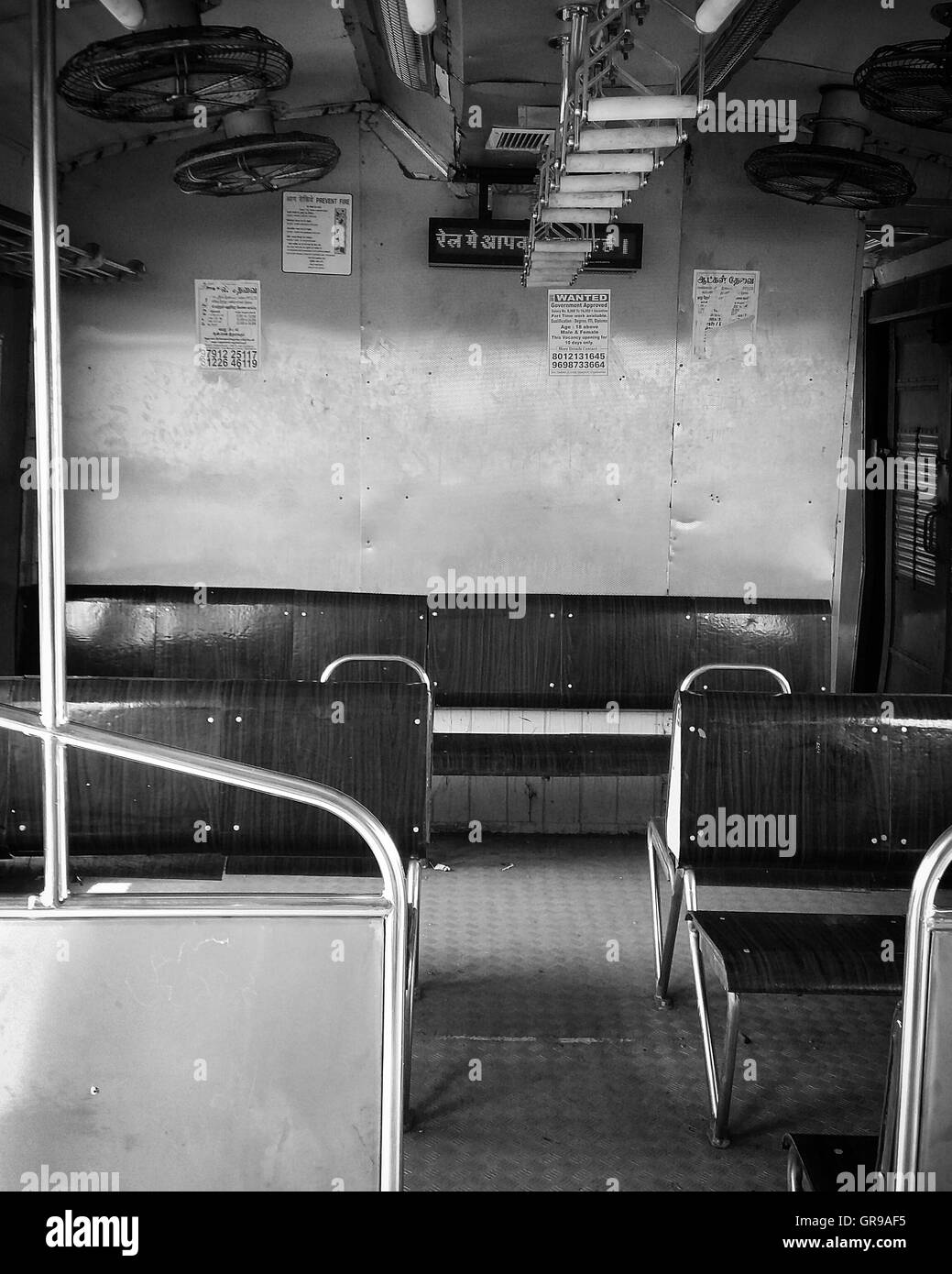 Interior Of Empty Train Stock Photo - Alamy