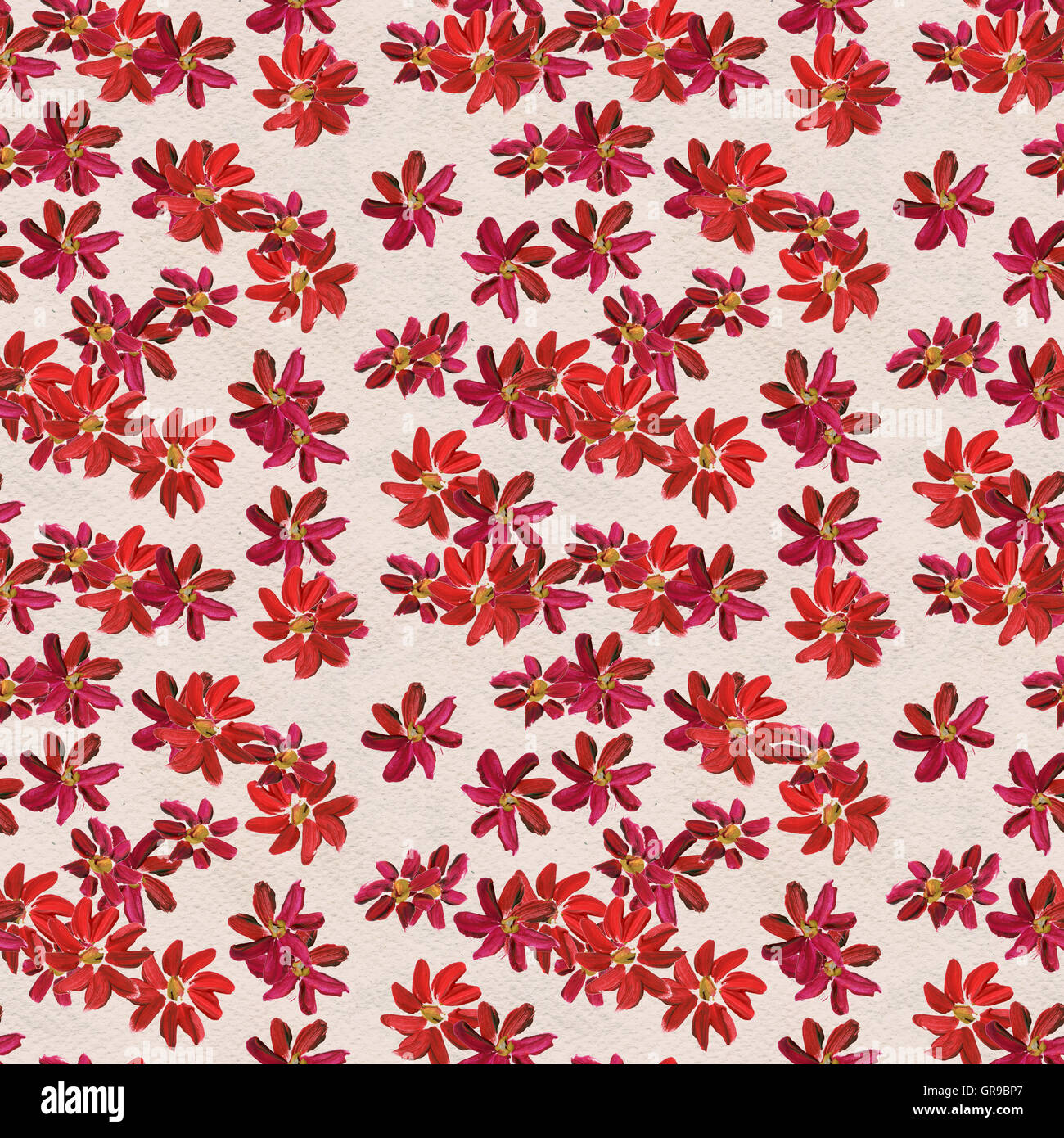 Seamless pattern with red flowers Stock Photo - Alamy