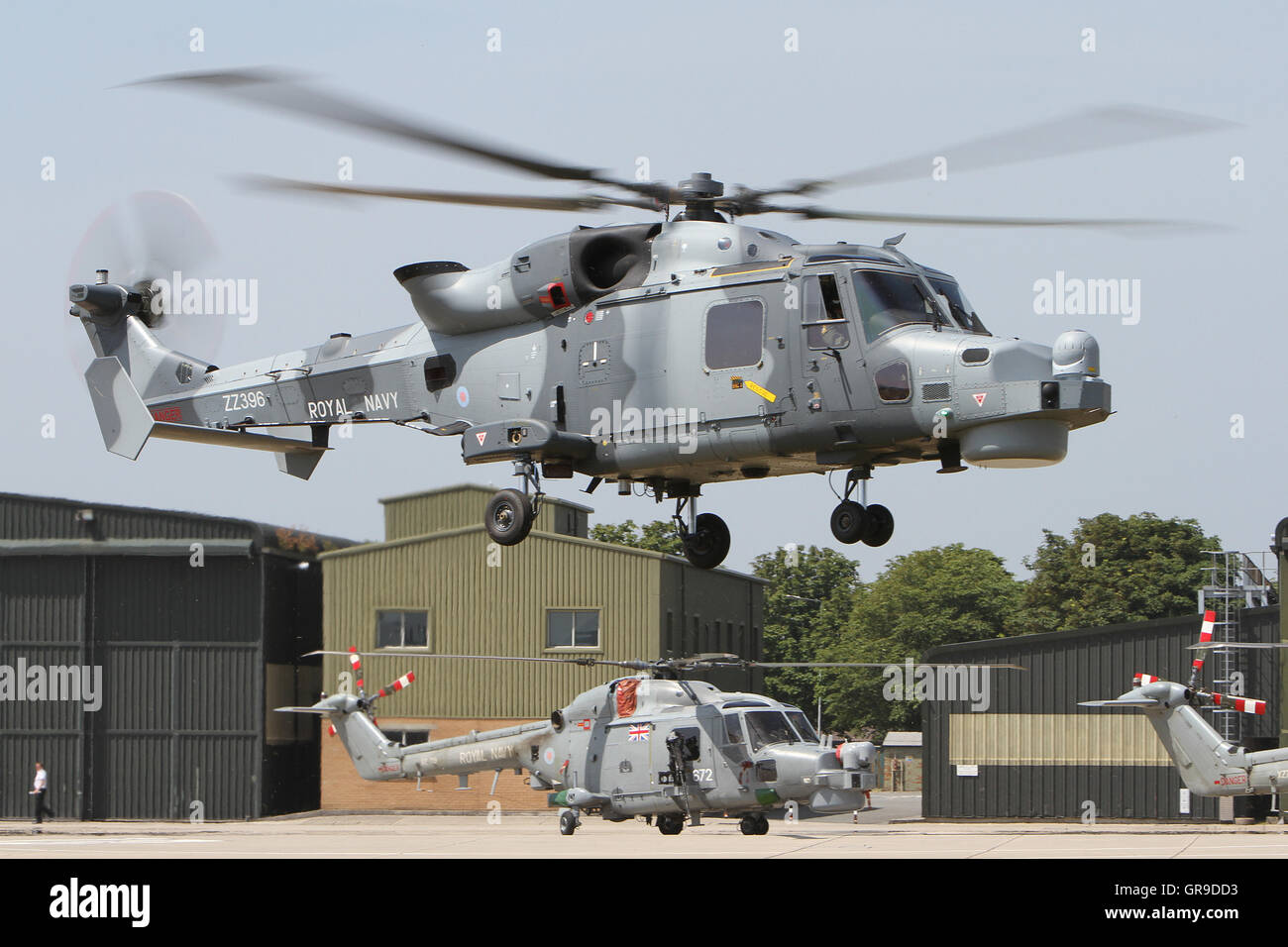 Lynx Wildcat HMA2 helicopter ZZ396 of the Royal Navy, with a Lynx HMA8 ...